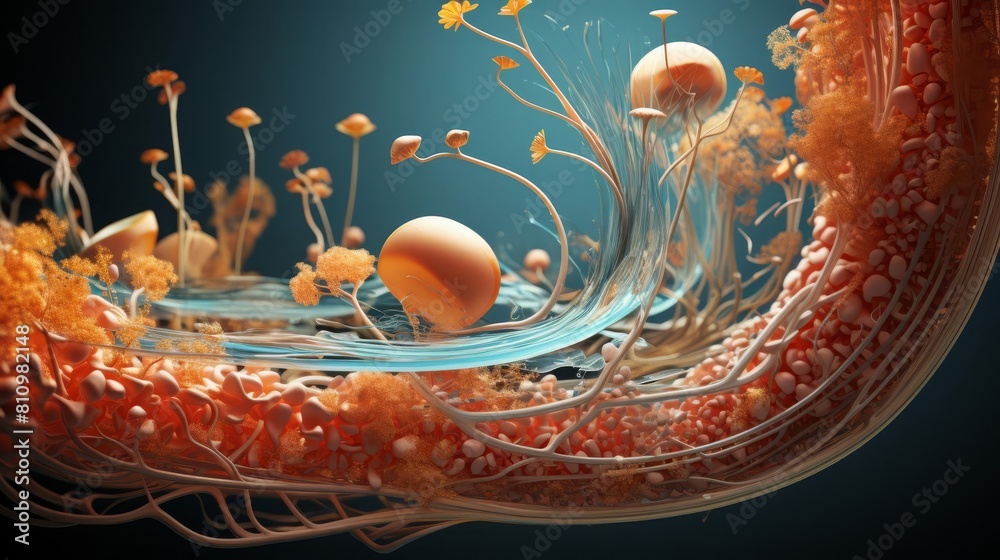 3D rendered image of xylem vessels in a crosssection of a plant ...