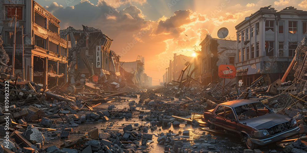 Premium Photo, Destruction, World, Fantasy Art, Apocalyptic, End of the ...