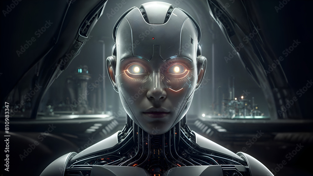 Foto de A Humanoid Head Infused with Artificial Intelligence Robot ...