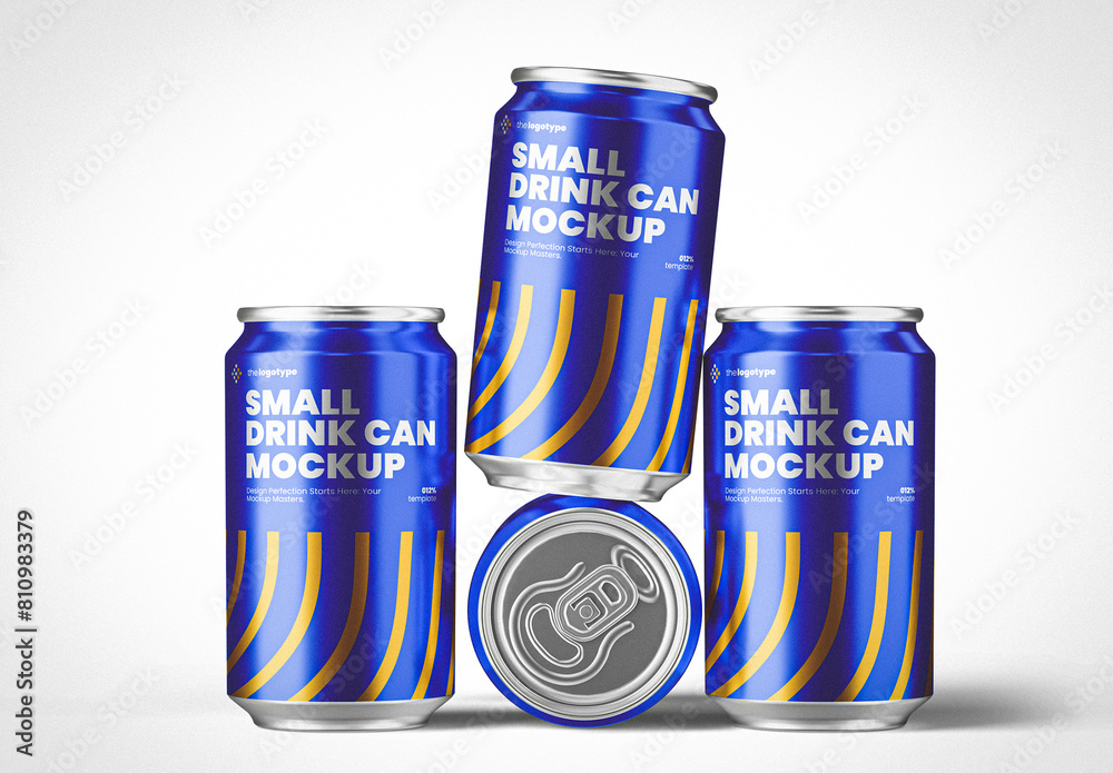 Mini Drink Can Scene Mockup Stock Template | Adobe Stock