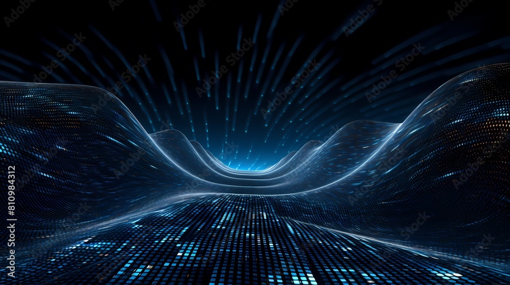 Technology linear perspective grid poster web page PPT background Stock ...