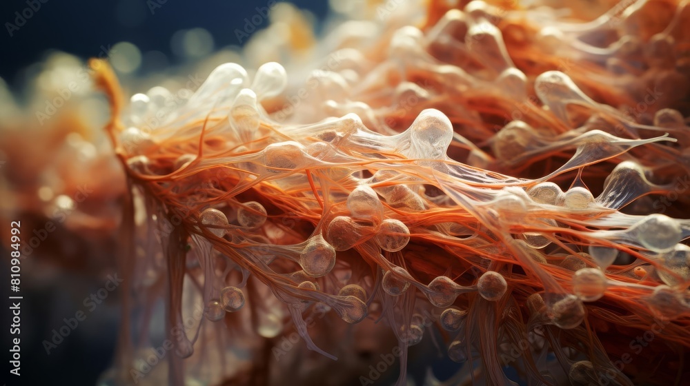 Closeup view of root hair cells under a microscope, showing their ...