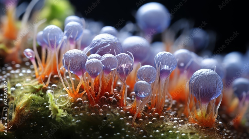 Closeup view of trichome cells under a microscope, showcasing their ...