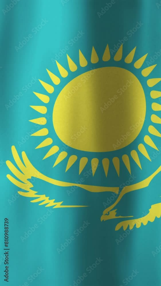Waving Flag of Kazakhstan, Vertical Fill Video, HD Animated Background ...