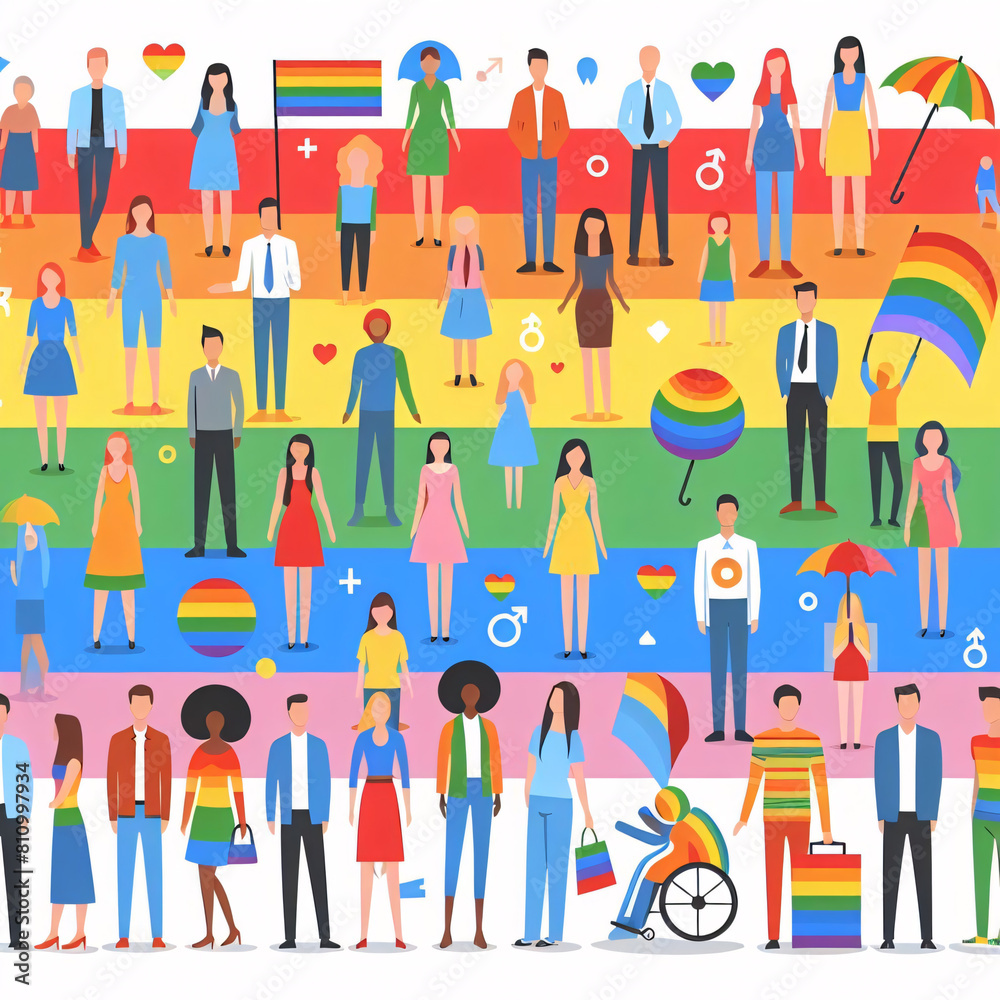 Pride month, pride parade, the LGBTQ community and LGBTQ rainbow flag ...