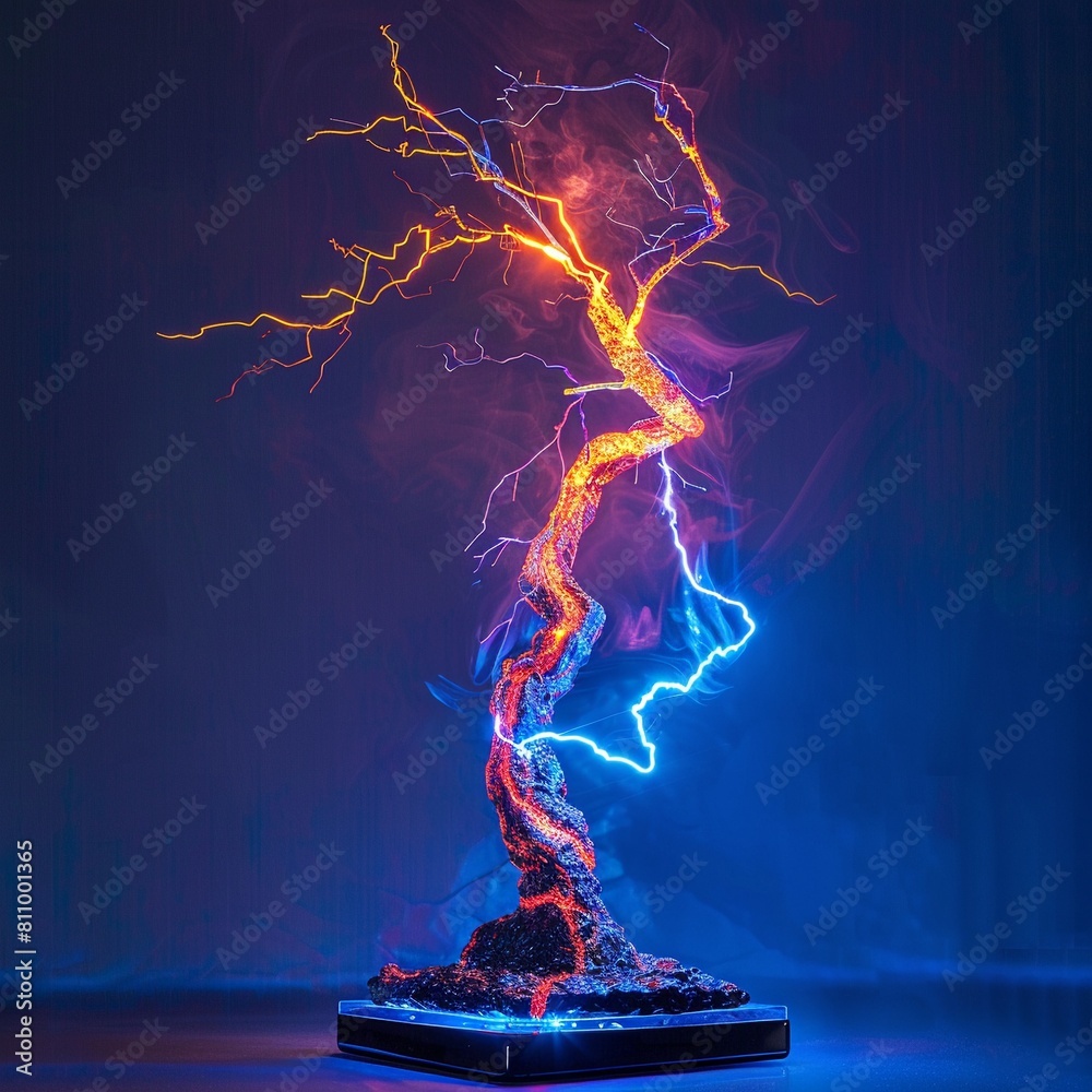 Lightning Strike Kinetic Sculpture A lightning bolt striking a tree ...
