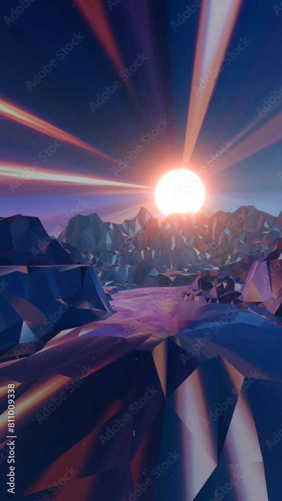 Captivating 3D wireframe landscape video, merging 80s aesthetic with ...