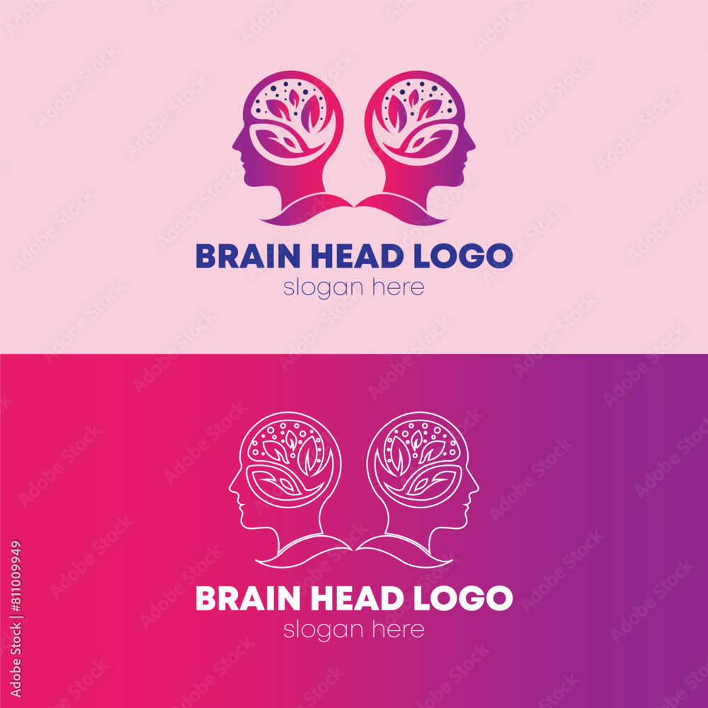 Inspiration for a human head logo with a simple leaf concept on the ...