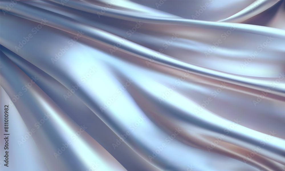 Realistic 3D texture of silver, chrome silk background. Vector texture ...