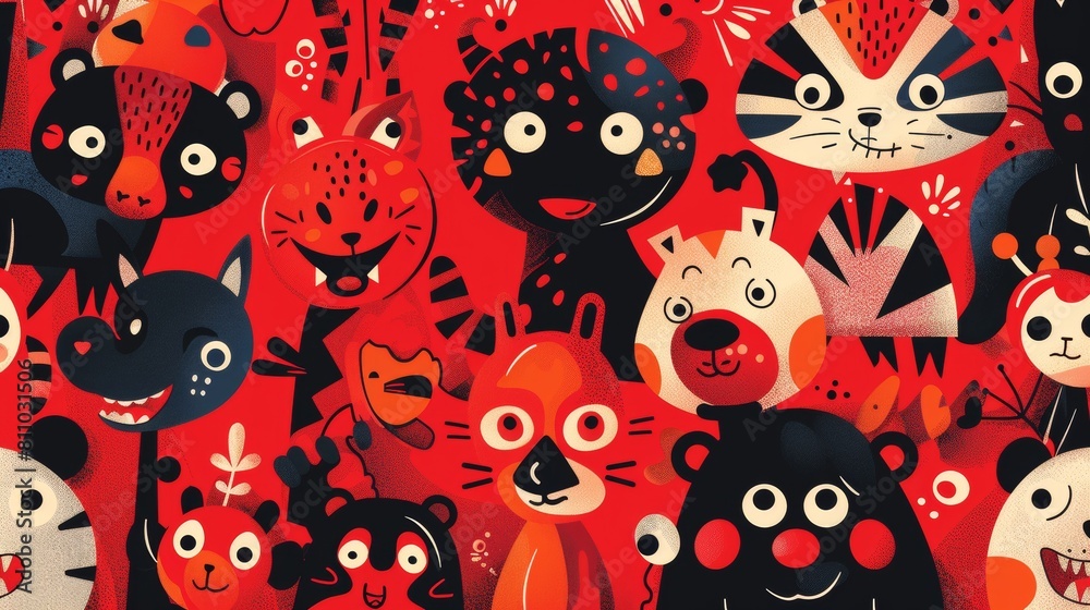 Cartoon Animal Theme Poster for Kids Stock Illustration | Adobe Stock