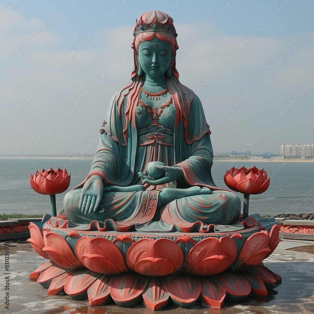 Statue of Quan Yin, the Goddess of Mercy Stock Photo | Adobe Stock