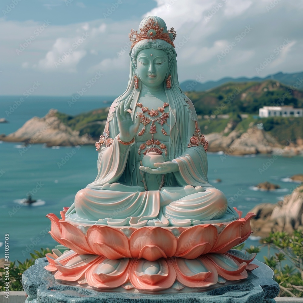 Statue of Quan Yin, the Goddess of Mercy Stock Photo | Adobe Stock