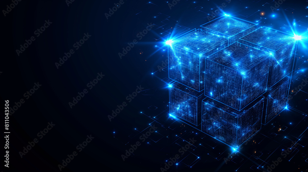Blockchain business symbol concept. Chain connection network finance ...