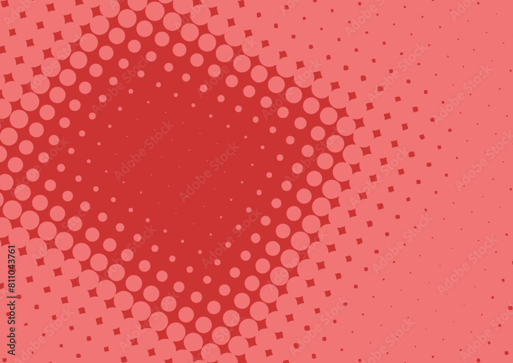 Awesome red pop art background with dot design in retro comic book ...