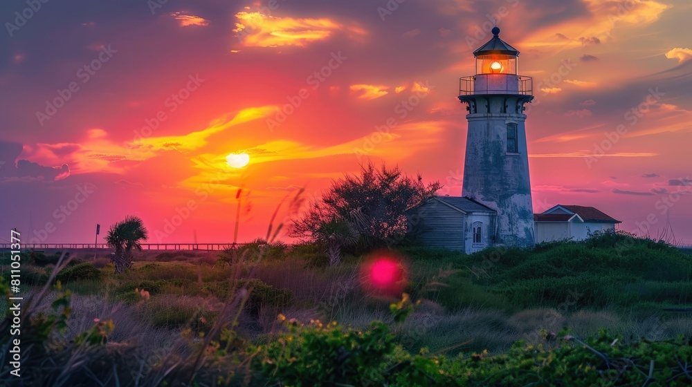 The picturesque Lydia Ann Lighthouse in Aransas Pass casts a stunning ...