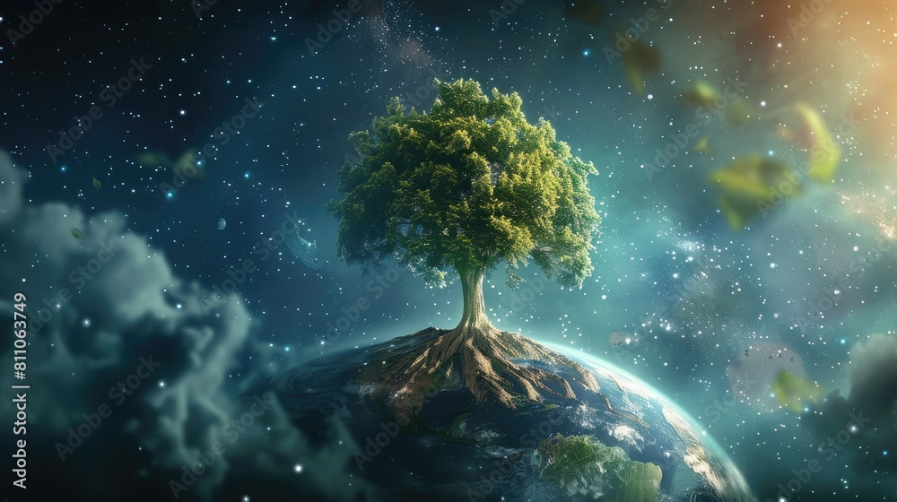 Embrace the vision of a verdant world a harmonious blend of nature and ...