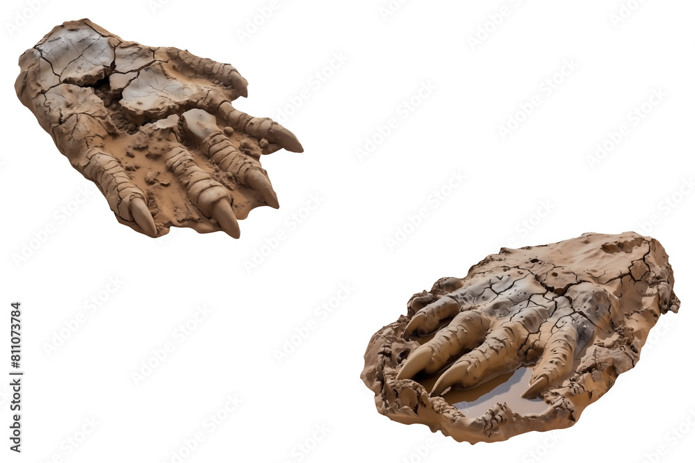 Mud dinosaur footprint PNG Isolated on Transparent and White Background ...