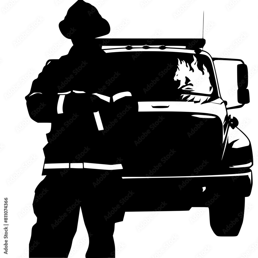 Firefighter Clipart, Fire Department Svg, Fire Truck Svg, Firefighter ...