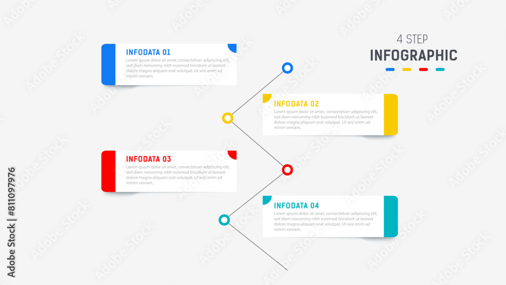 Four Step Infographic element design Vector template for presentation ...
