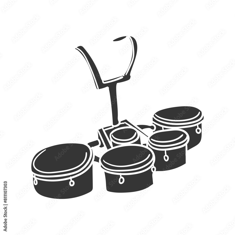 Marching Band Icon Silhouette Illustration. Drums Vector Graphic ...