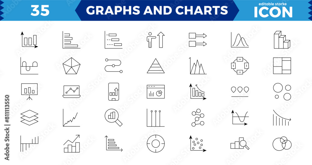 Growing bar graph Pixel Perfect icon set. Graph and Diagram Related ...