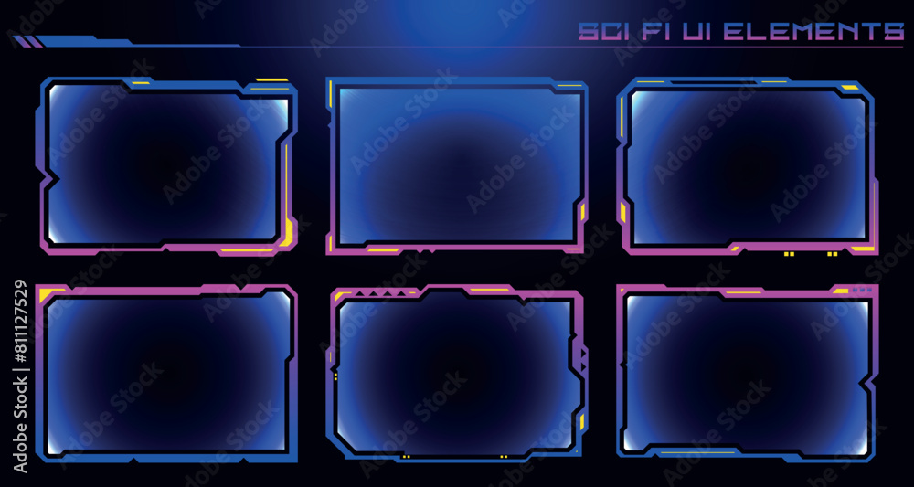 Set of Sci Fi User Interface Banners. Futuristic Abstract HUD. Good for ...