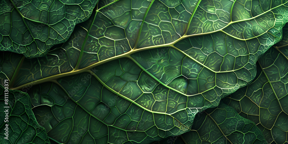 Macro Shot, Plant Leaf, Intricate Details, Veins, Textures, Close-up ...
