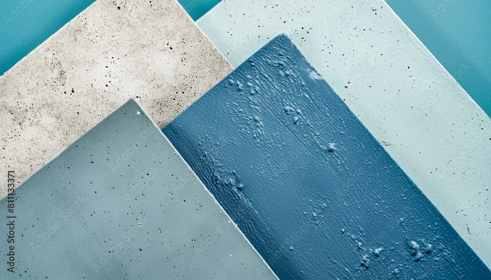 geometric concrete design moodboard color palette blue texture ...