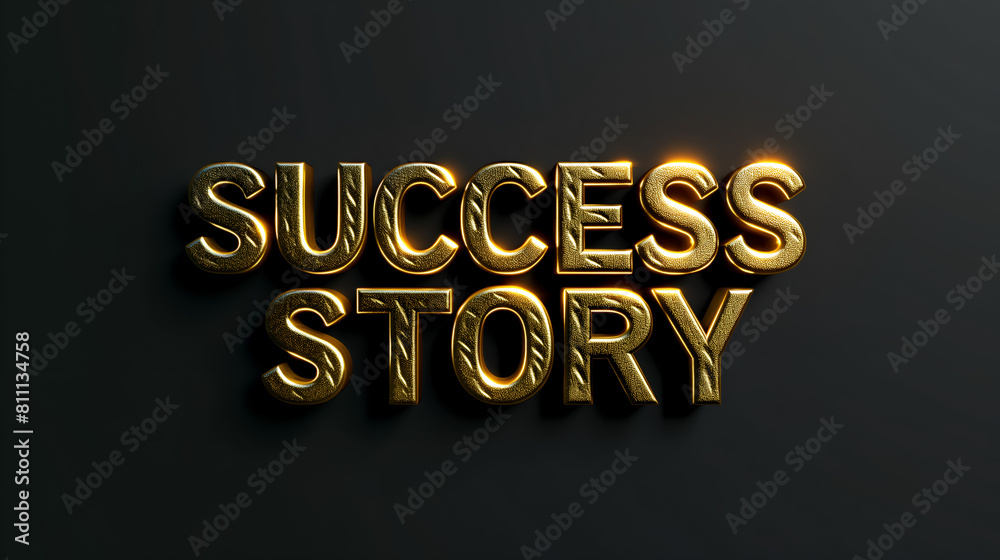 Golden success story word in 3d golden illustration, AI generation ...