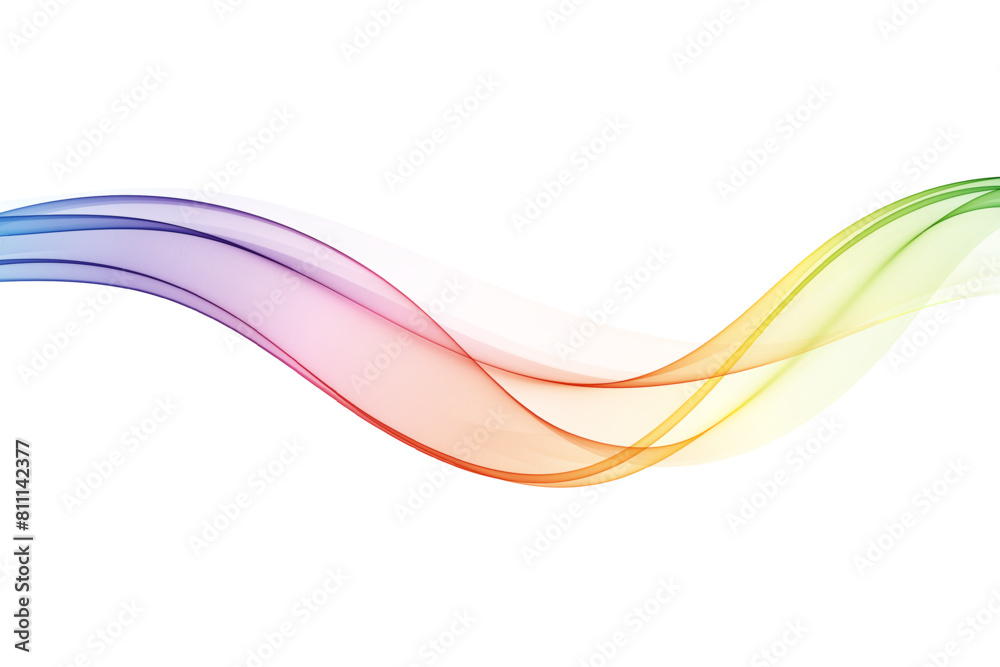 Rainbow wavy lines in the shape of an abstract transparent wave ...
