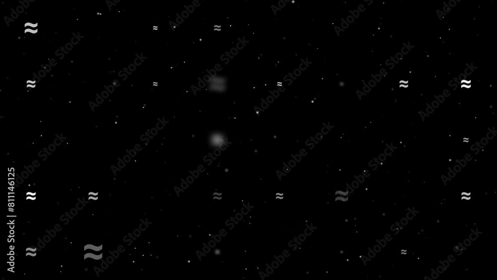 Template animation of evenly spaced approximately equal symbols of ...