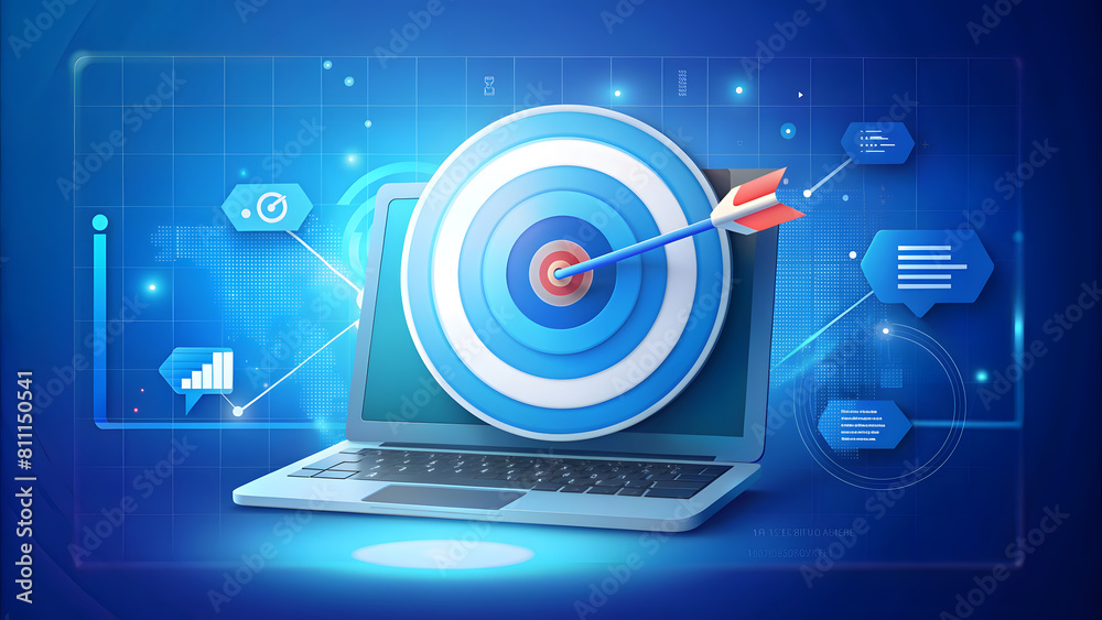 Aim High: Digital Targeting on Laptop Screen. Perfect for: Digital ...