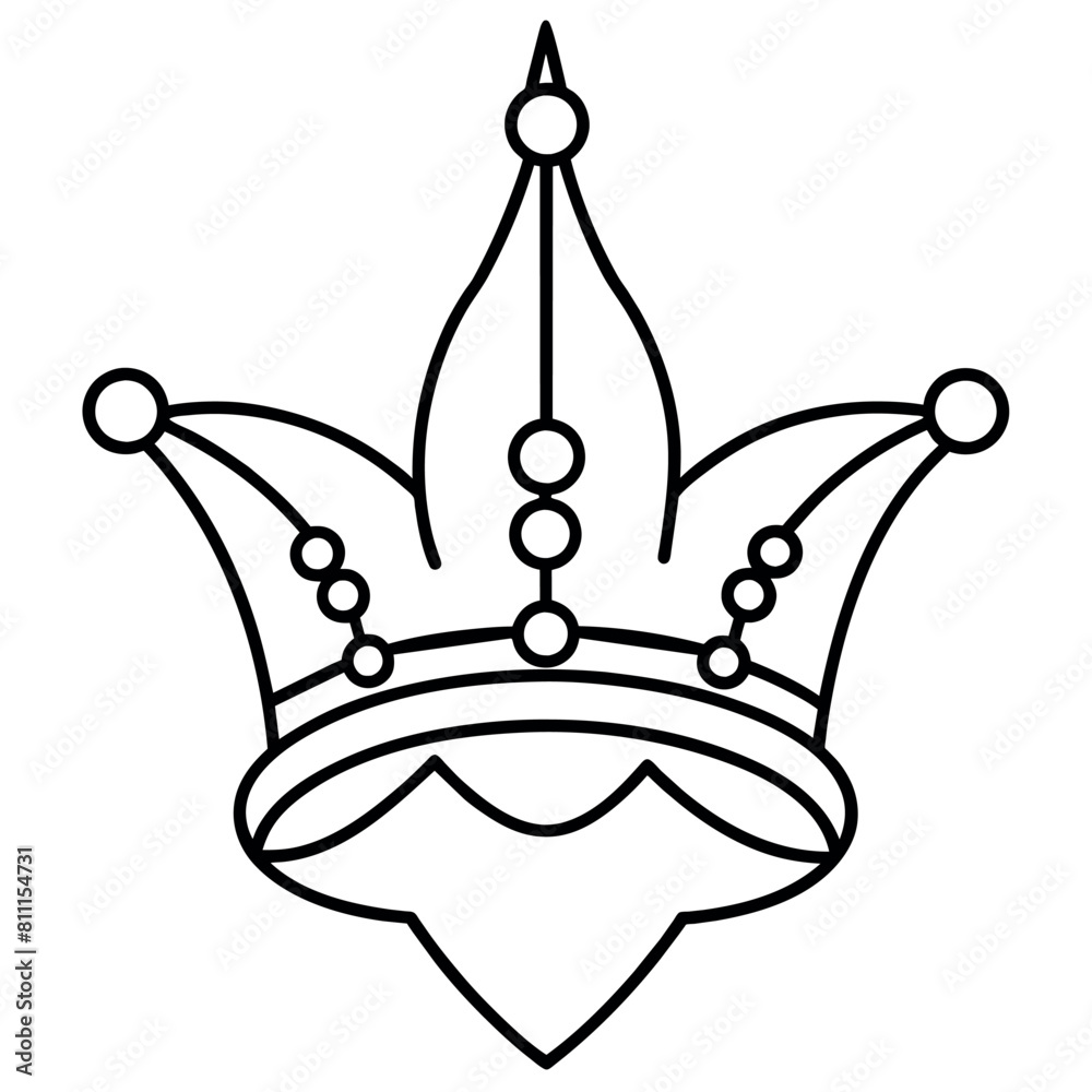 Mardi Gras King outline coloring book page line art illustration ...