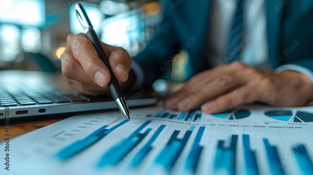 Financial Analyst Conducting Risk Assessment: A professional assesses ...