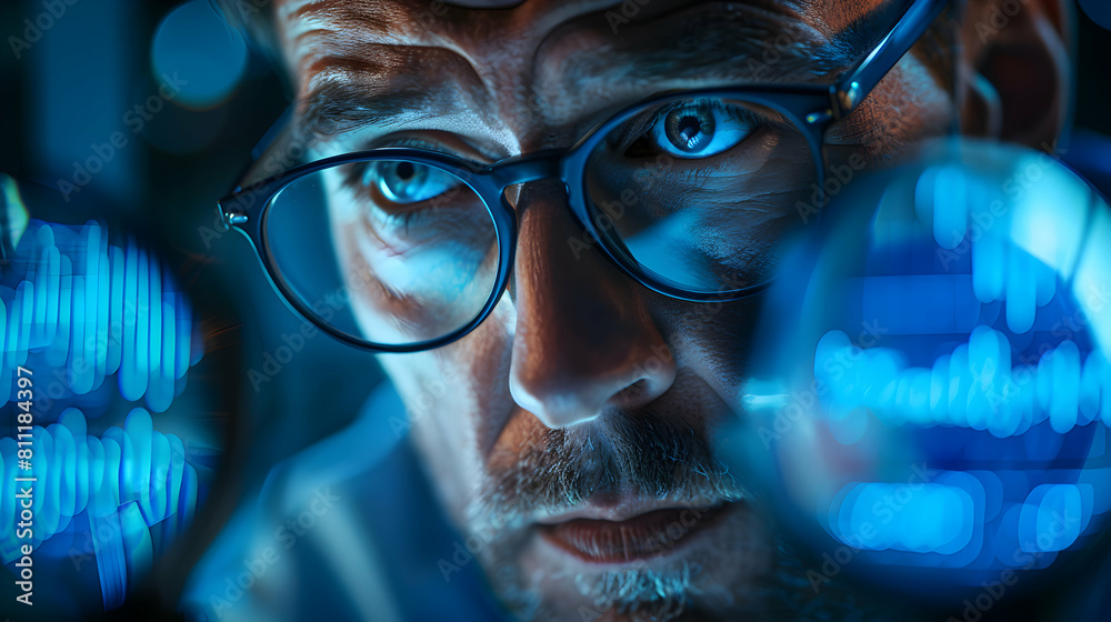 Photo realistic Risk Assessment Officer Analyzing Data to Identify ...