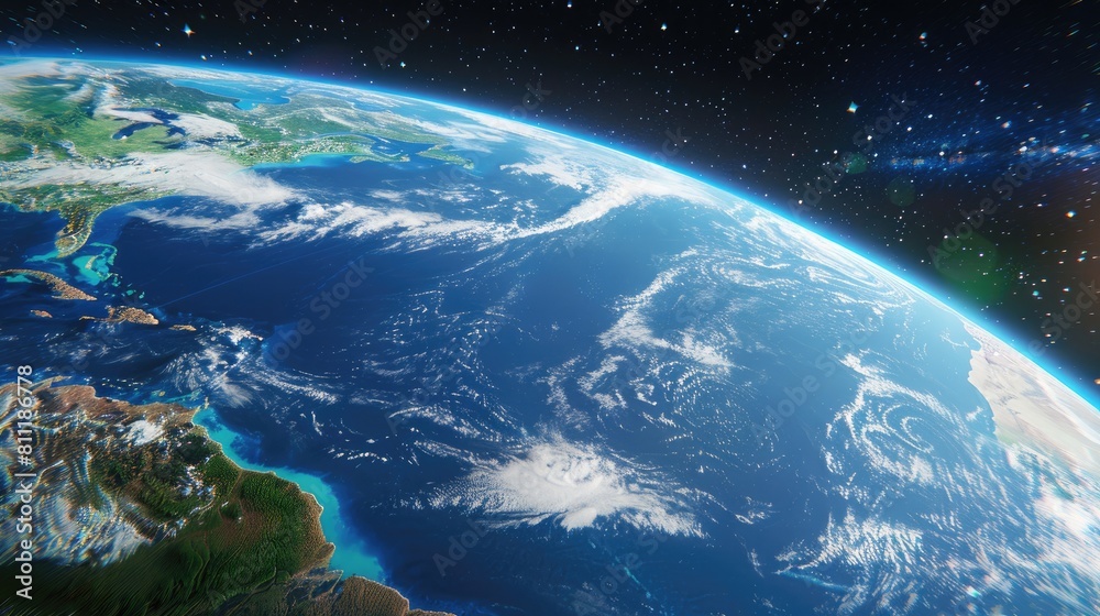 Foto de This dynamic 3D illustration showcases planet Earth from space ...