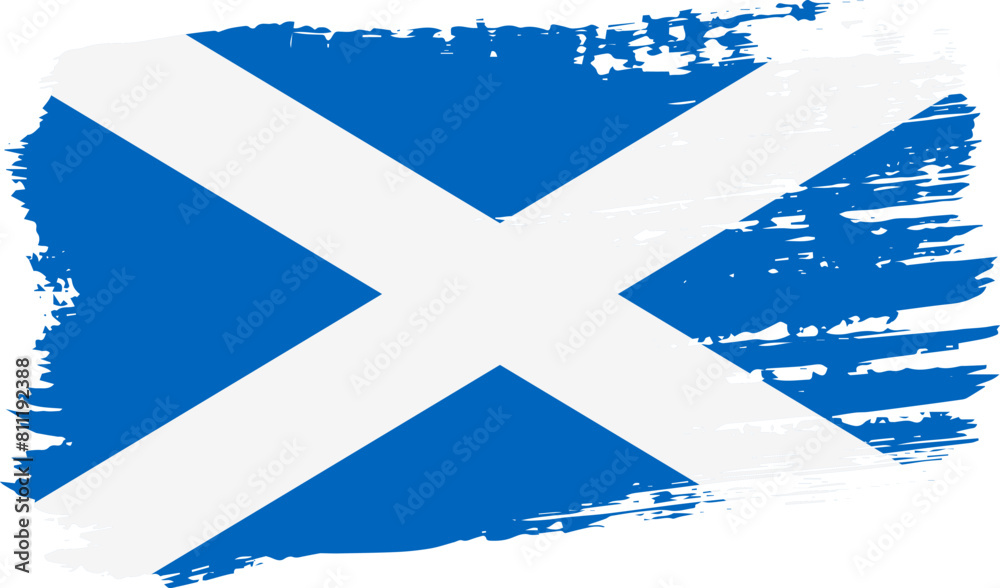 Scotland flag, wide brush stroke on transparent background vector Stock ...