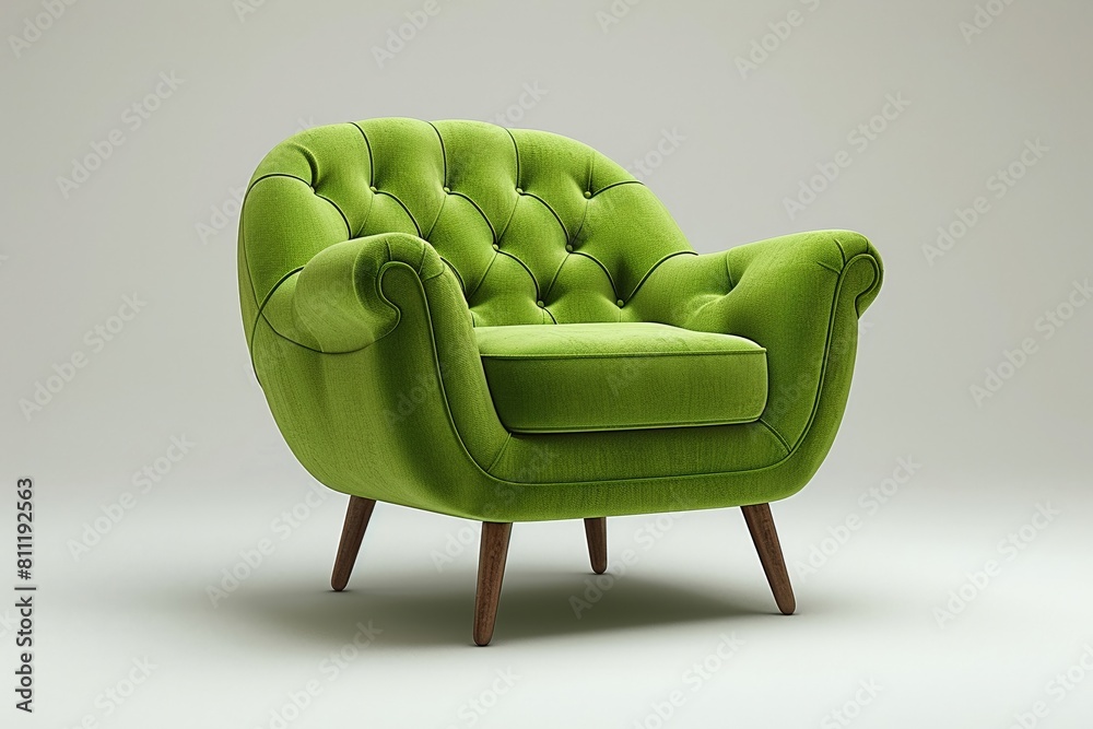 A vibrant lime green chair on a white background excellent for home ...