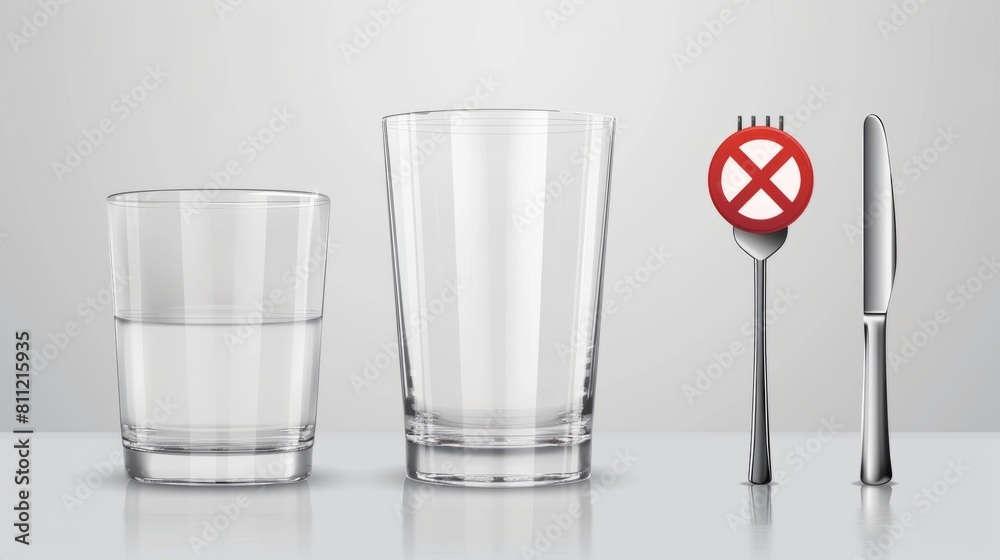food safe mark icon set. glass with fork sign for food safe products ...