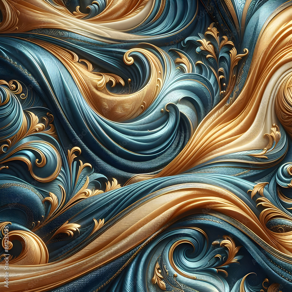 Gold and blue artsy textured background wallpaper Generative AI ...