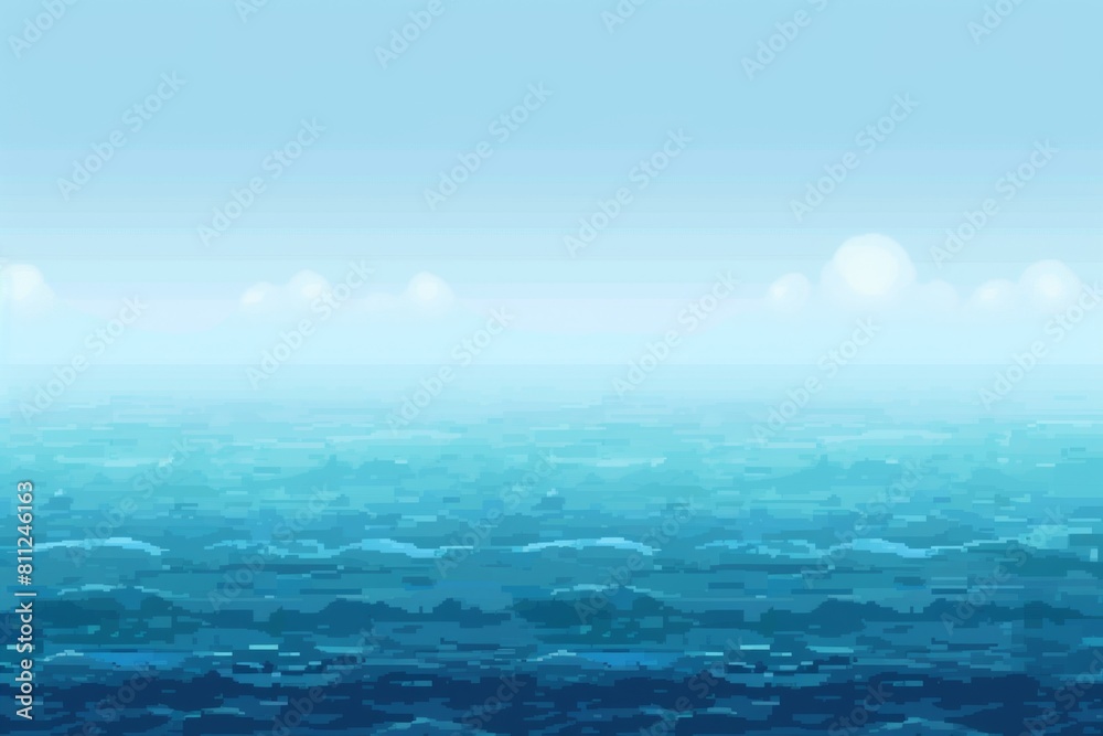 8bit pixel art background, ocean blue gradient Generative AI Stock ...