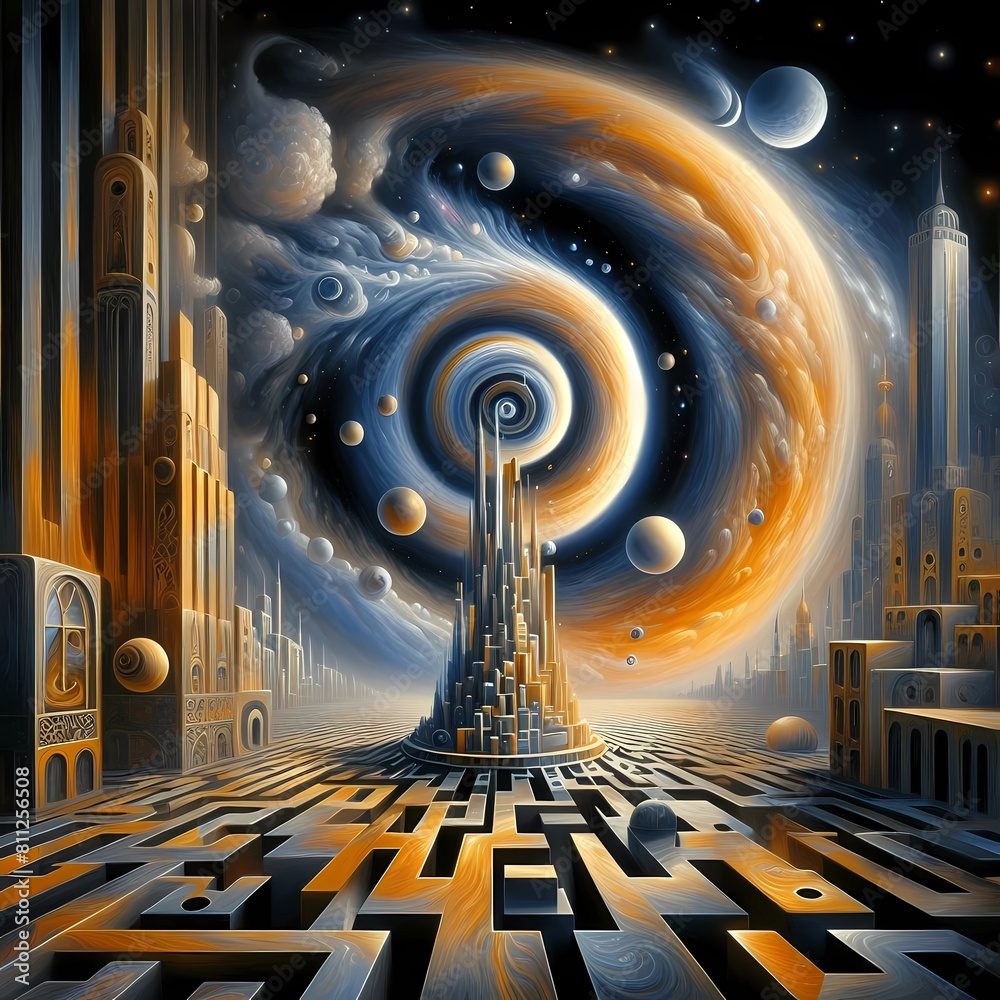 surrealism artwork with abstract concepts, hallucinations, thinking ...