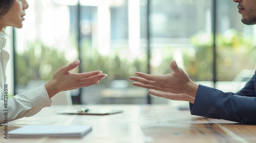 An illustration of a conflict mediation concept, depicting a ...