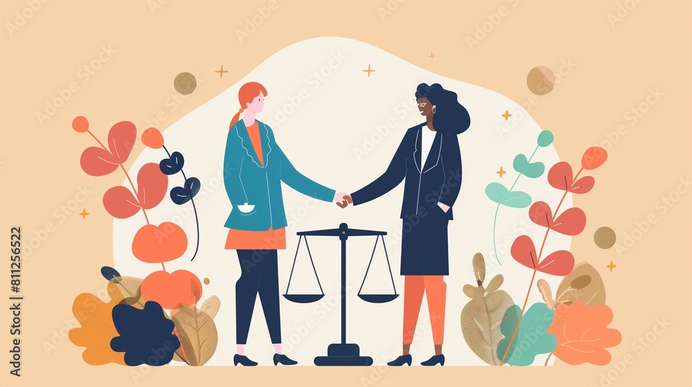 An image depicting the concept of conflict mediation, showcasing ...