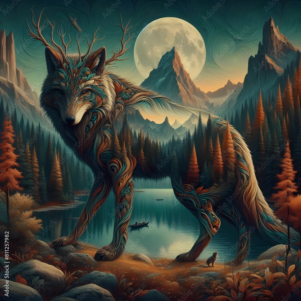 surrealism artwork with abstract concepts, hallucinations, thinking ...