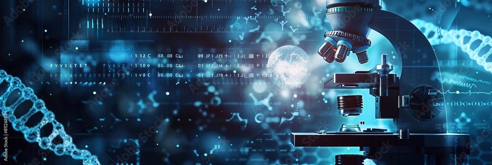 Scientific research and medicine in laboratory with equipment such as ...