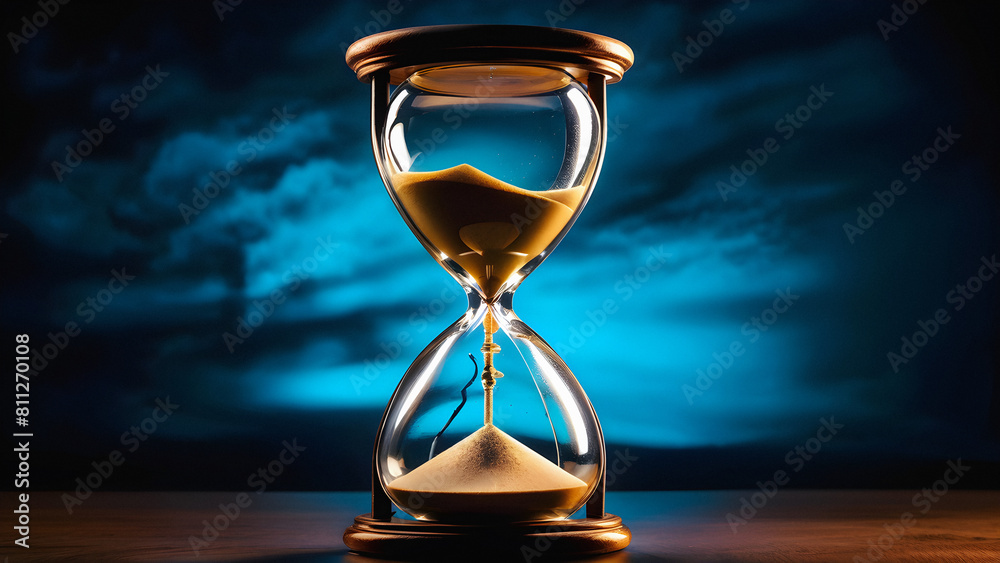 Time's Flow: Time Drains Away in an Hourglass Form. Hourglass ...
