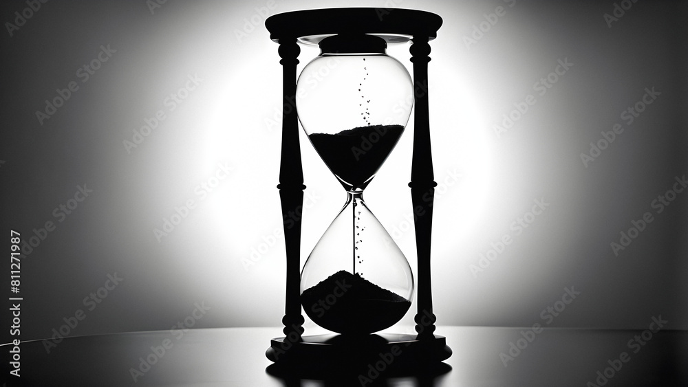 Time's Flow: Time Drains Away in an Hourglass Form. Hourglass ...