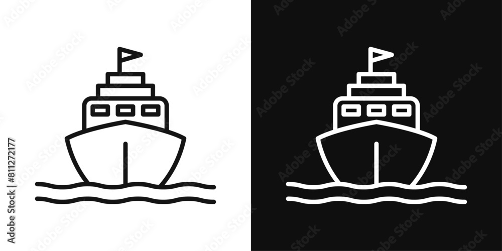 Cargo Ship Icon Set. Marine Vessel Vector Symbol. Stock Vector | Adobe ...