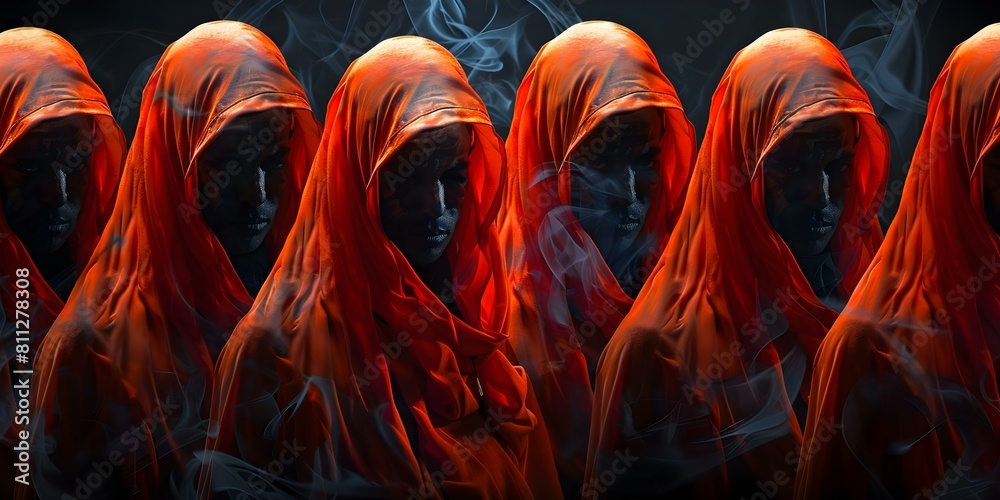 Mysterious photo of people in red hoods with dark cultlike aesthetic ...